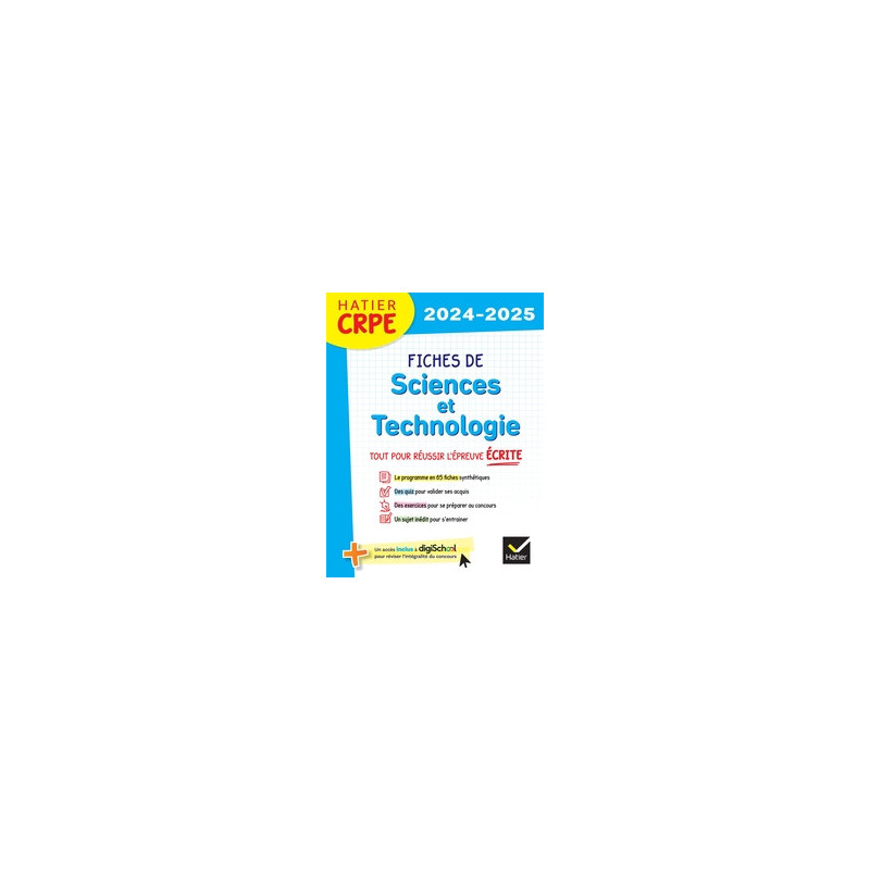 9782401098480 - HATIER CRPE - FICHES DE SCIENCES ET TECHNOLOGIE - EPREUVE ECRITE - VALABLE ...